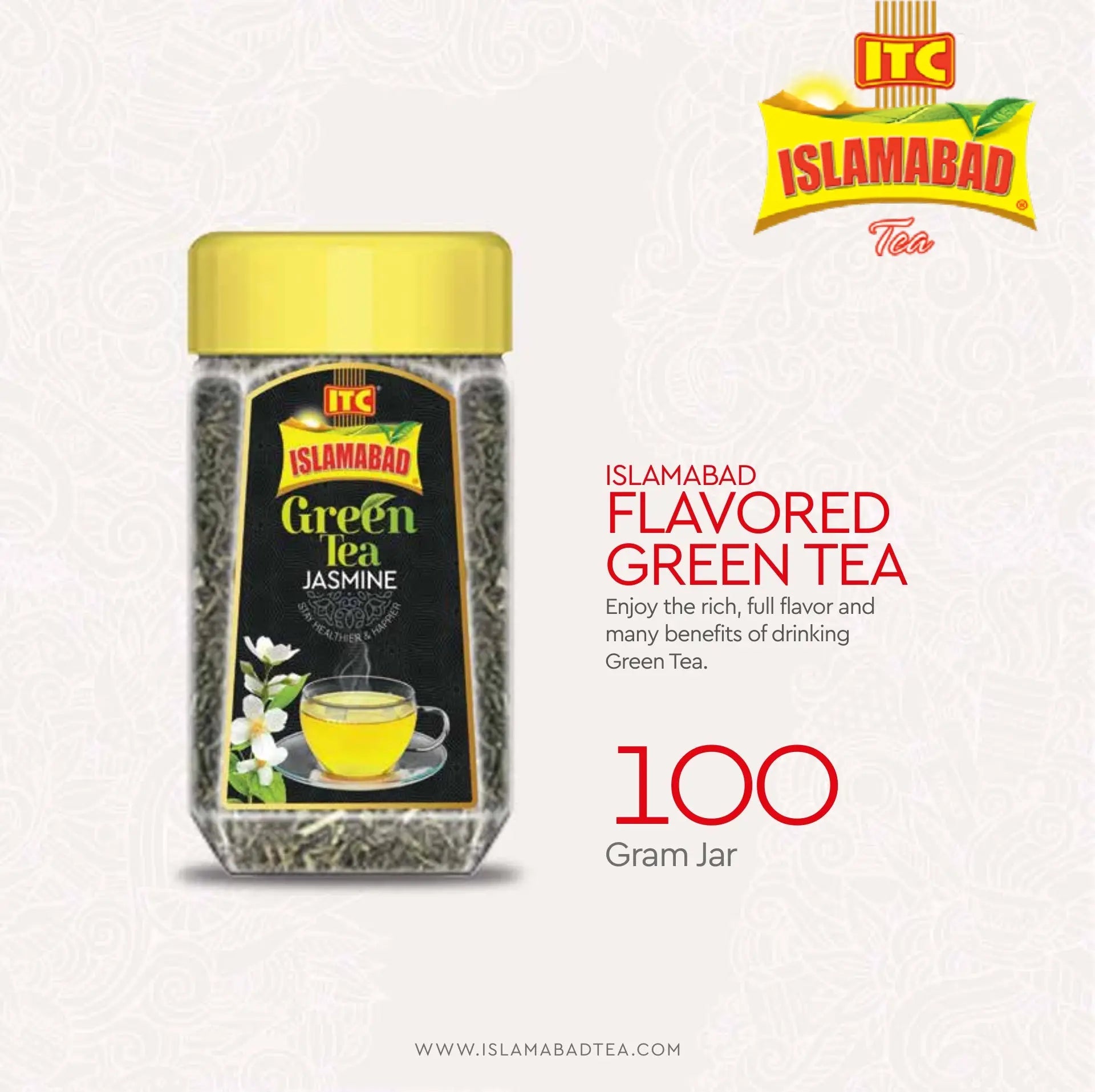 Islamabad Flavoured Green Tea Jar 100GM (Jasmine) – Islamabad Tea Company